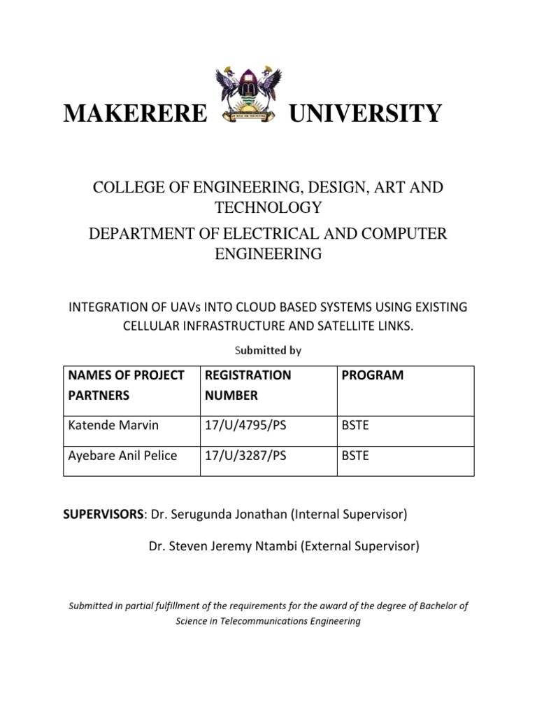 Abbreviated UAV Cloud Integration Proposal - (Katende Marvin and ... Abbreviated UAV Cloud Integration Proposal - (Katende Marvin and ...