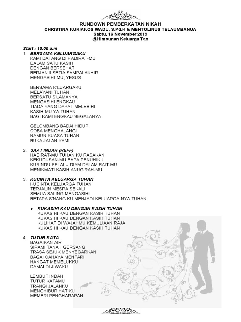 Rundown Pemberkatan Nikah | PDF