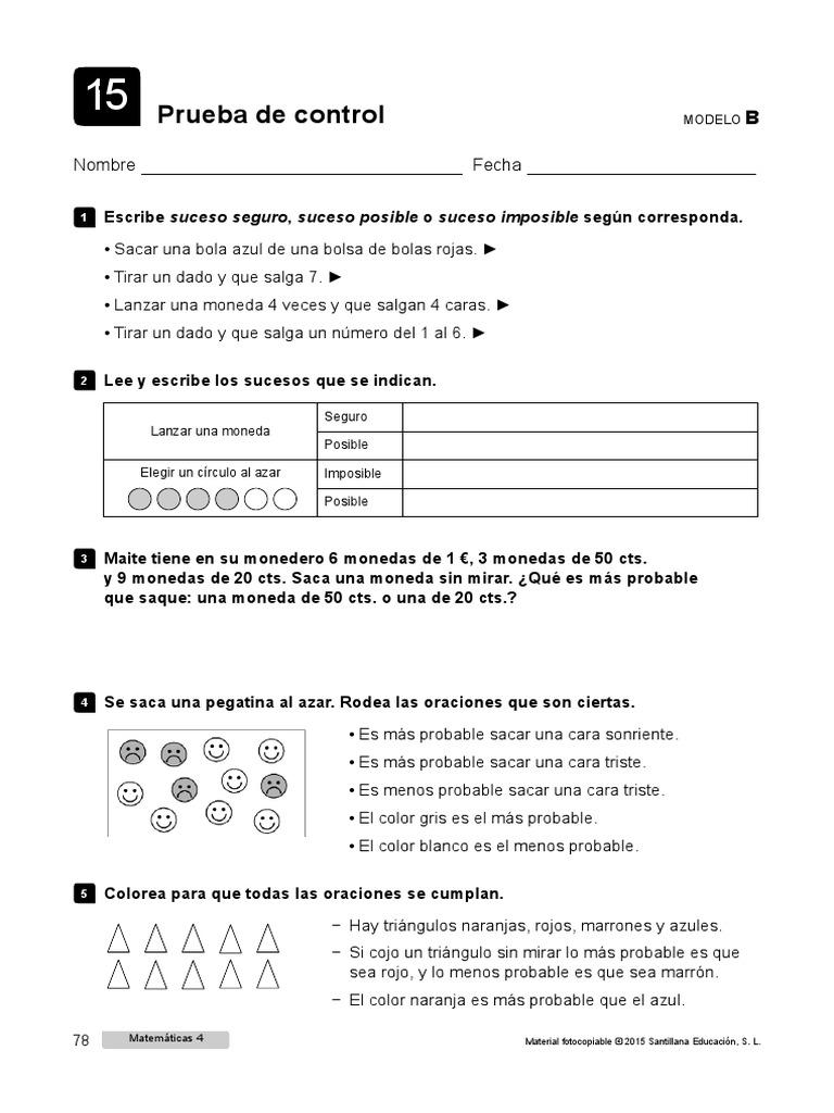 Prueba de Control: Nombre Fecha | PDF