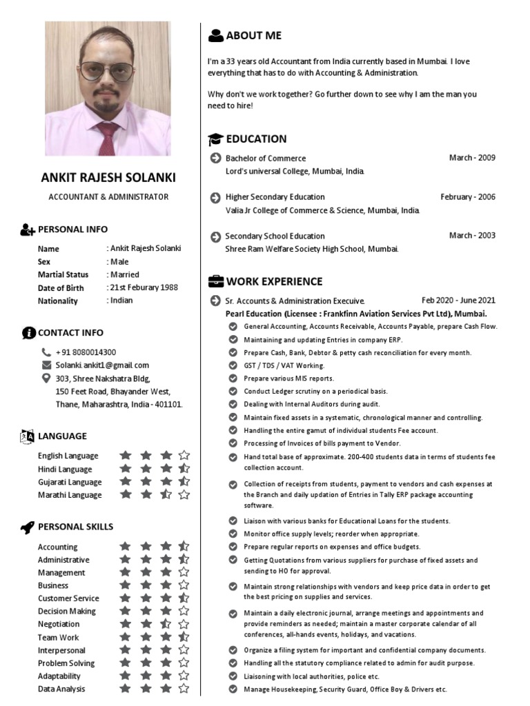 Ankit Solanki Resume | Download Free PDF | Accounts Payable | Economies