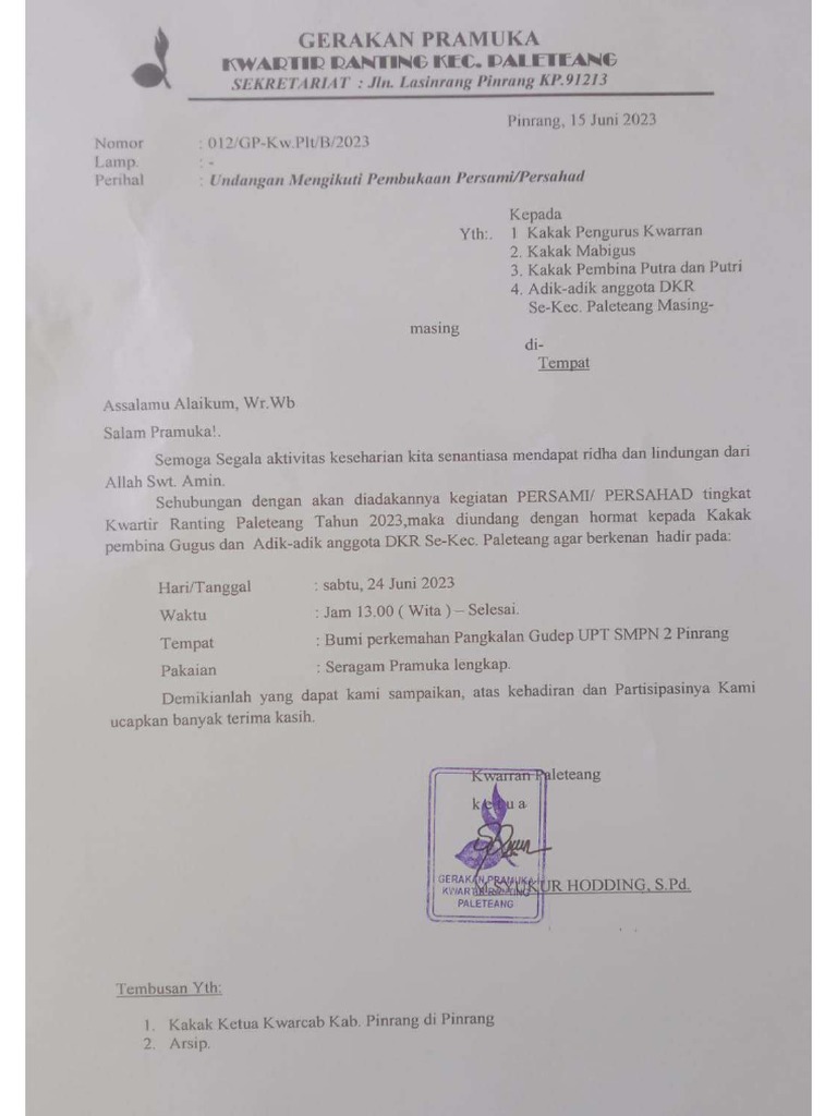 undangan persami lengkap | PDF