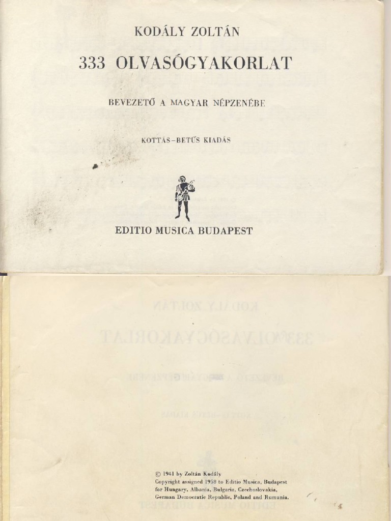 Kodály Zoltán - 333 Olvasógyakorlat | PDF