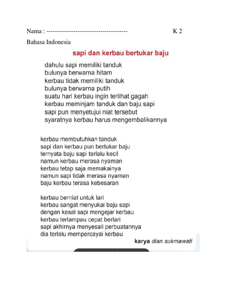 Soal Bahasa Indo K 2 | PDF