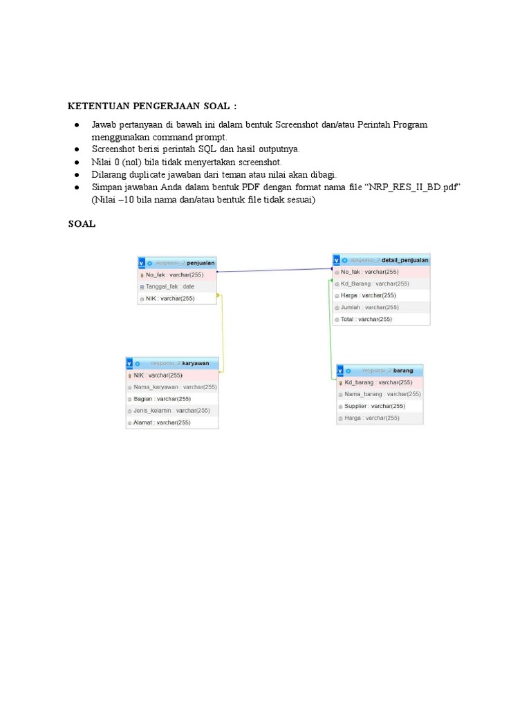 Panduan Pengerjaan Soal SQL dan Database | PDF | Bisnis | Pengelolaan Keuangan & Uang
