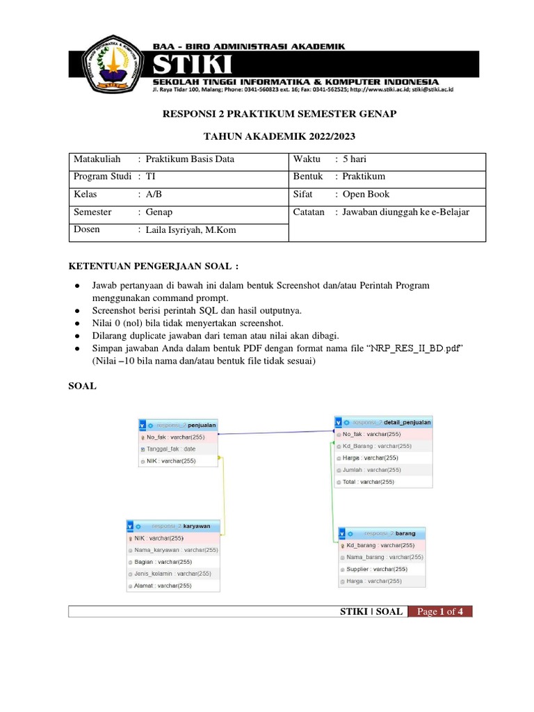 Responsi 2 - Basis Data TI | PDF