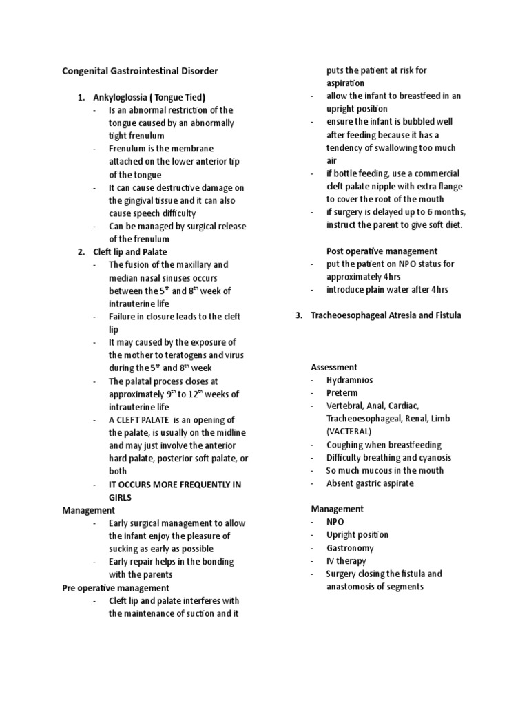 Congenital-Gastrointestinal-Disorder | PDF | Gastroenterology | Anatomy
