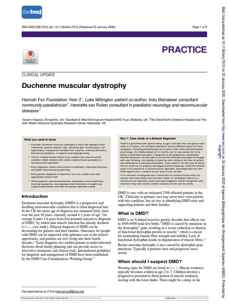 Duchenne Muscular Dystrophy | PDF | Muscular Dystrophy | Health Care