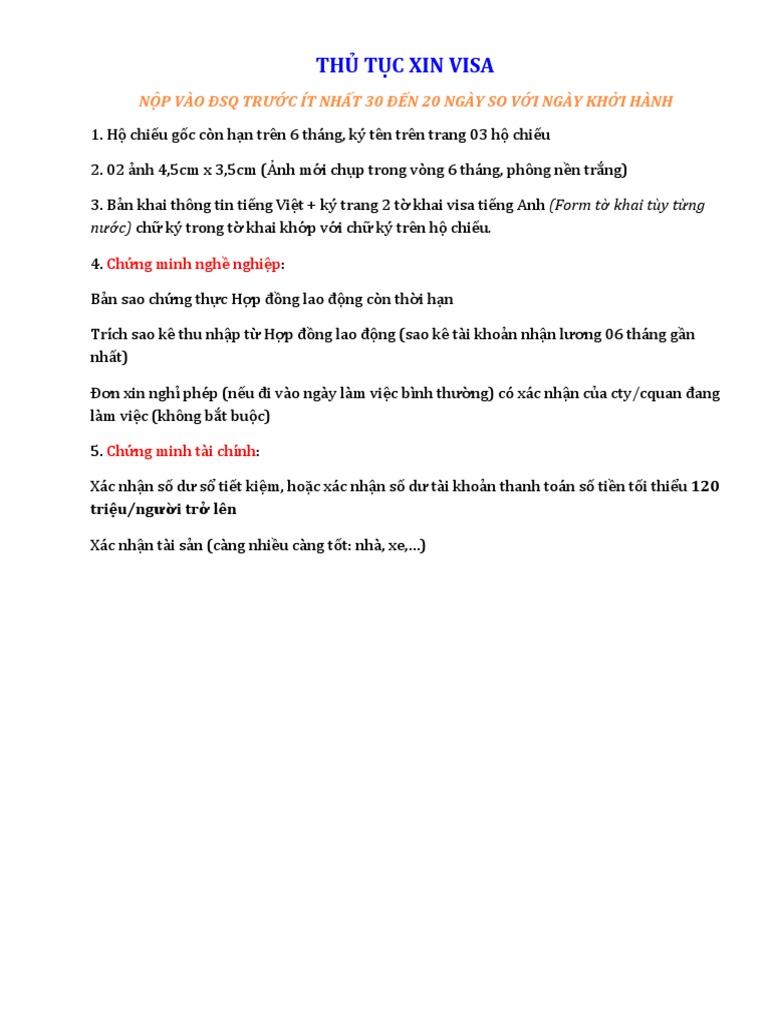 TH T C Xin Visa | PDF