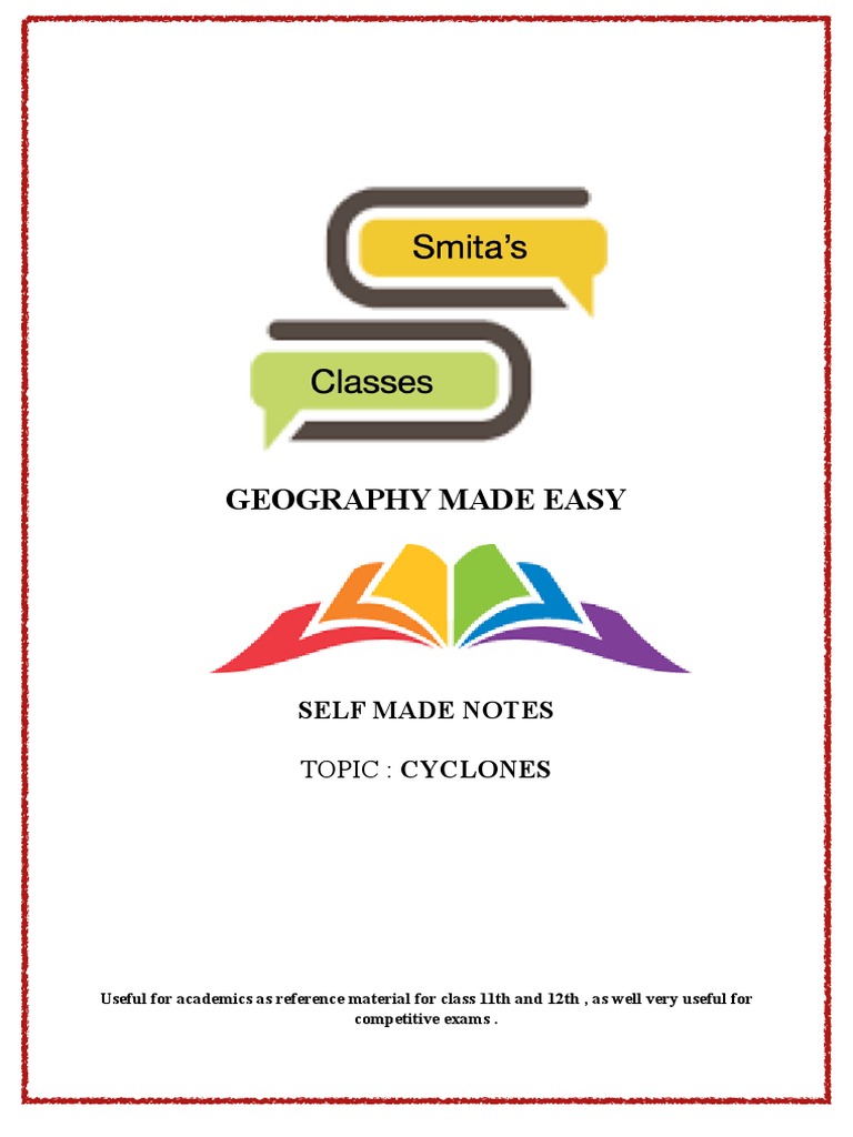 CYCLONES_GEOGRAPHY | PDF | Eye (Cyclone) | Tropical Cyclones