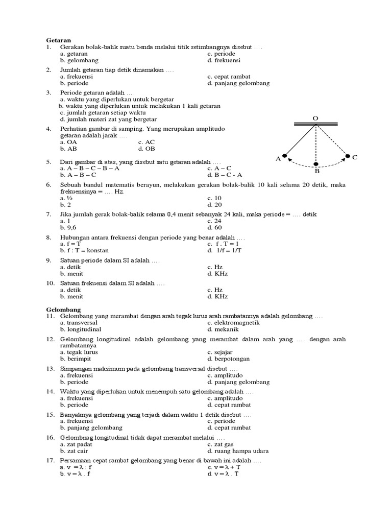 Latihan Soal Getaran Gelombang | PDF