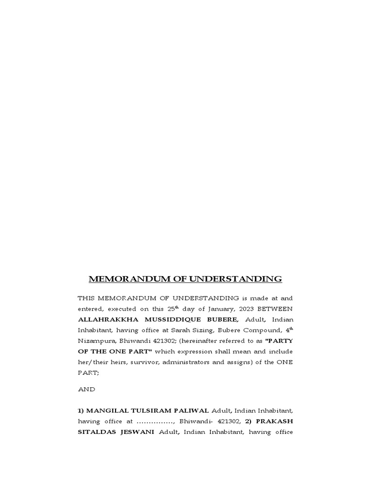 Friendly Loan Mou | PDF | Loans | Cheque