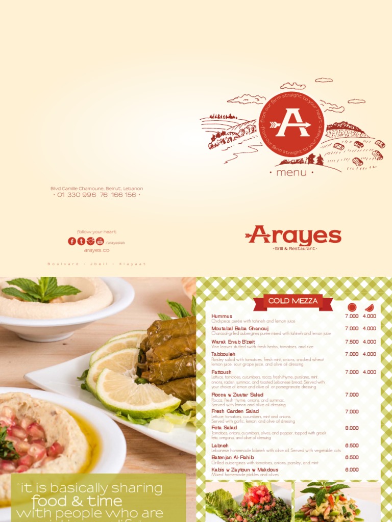 Arayes Menu Aw | PDF | Kebab | Grilling