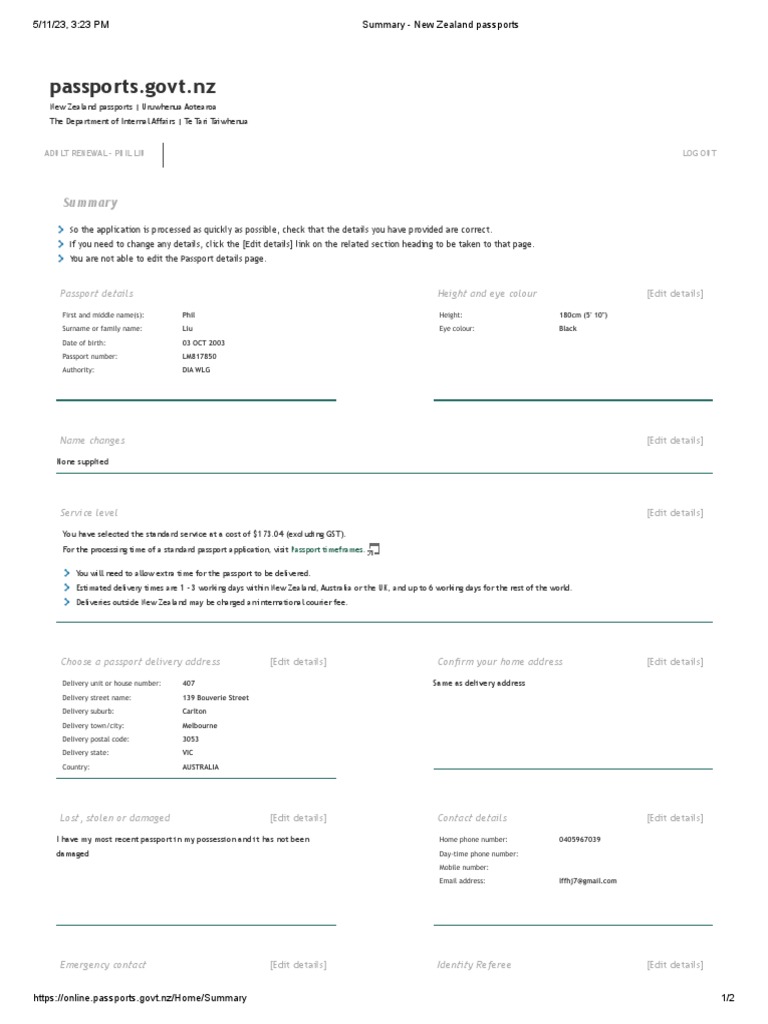 Summary - New Zealand Passports | PDF | Service Industries