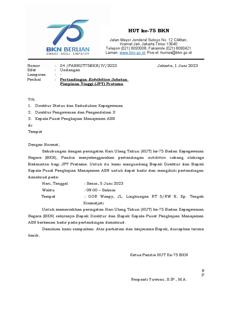 Undangan Pertandingan Badminton | PDF Undangan Pertandingan Badminton | PDF