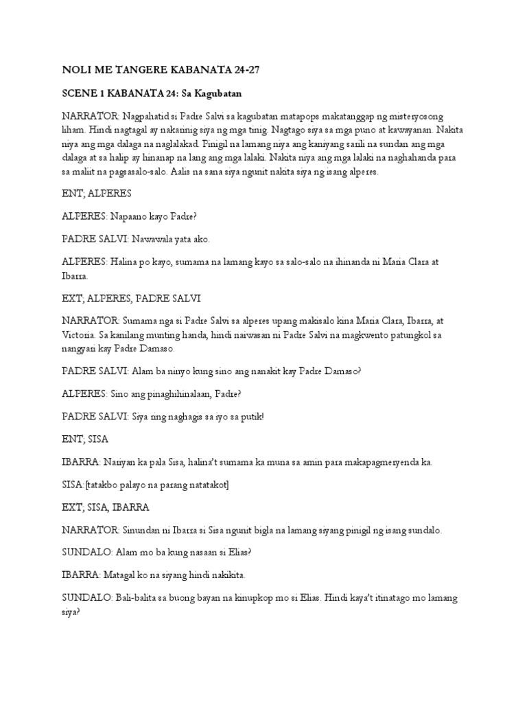 Noli Me Tangere Script 24-27 (Revised) | PDF