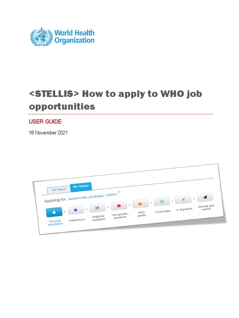 Guide to Applying for WHO Jobs | PDF | Websites | Login