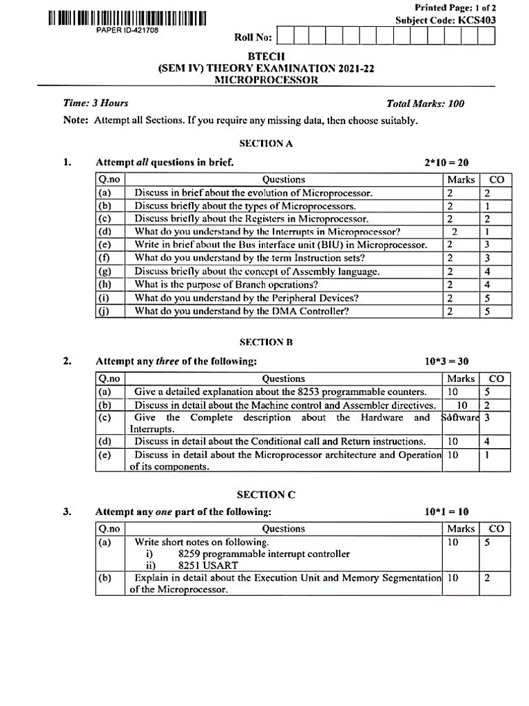 Questions Paper | PDF