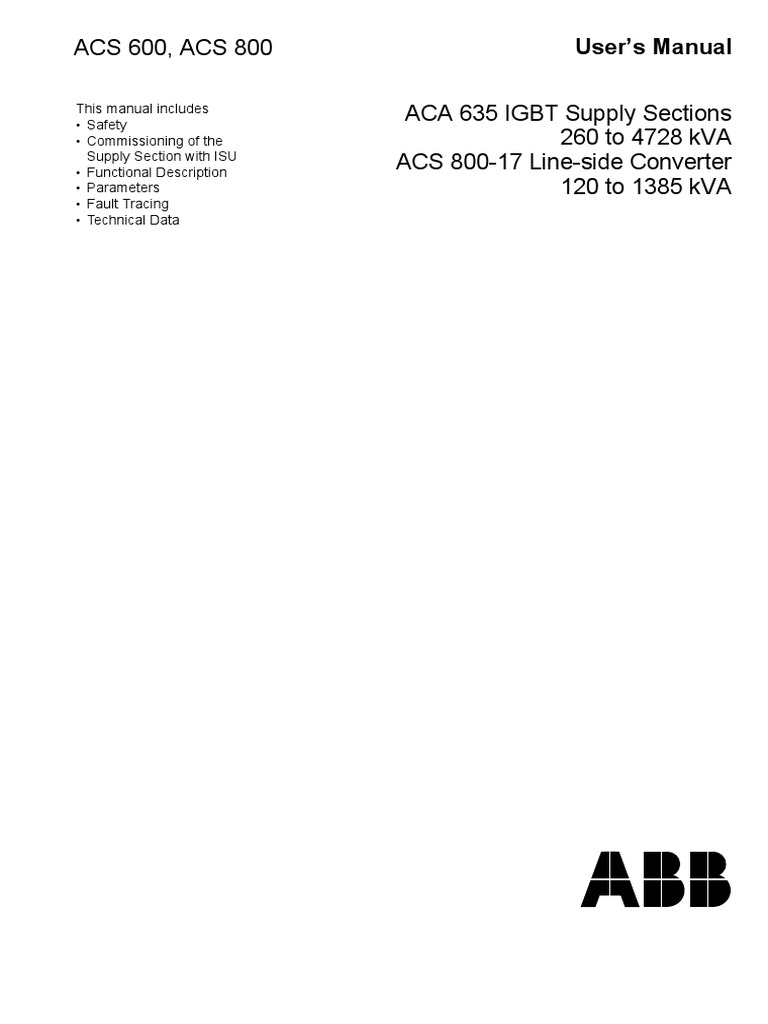 Abb Acs800 Drive Manual | PDF | Power Inverter | Transformer