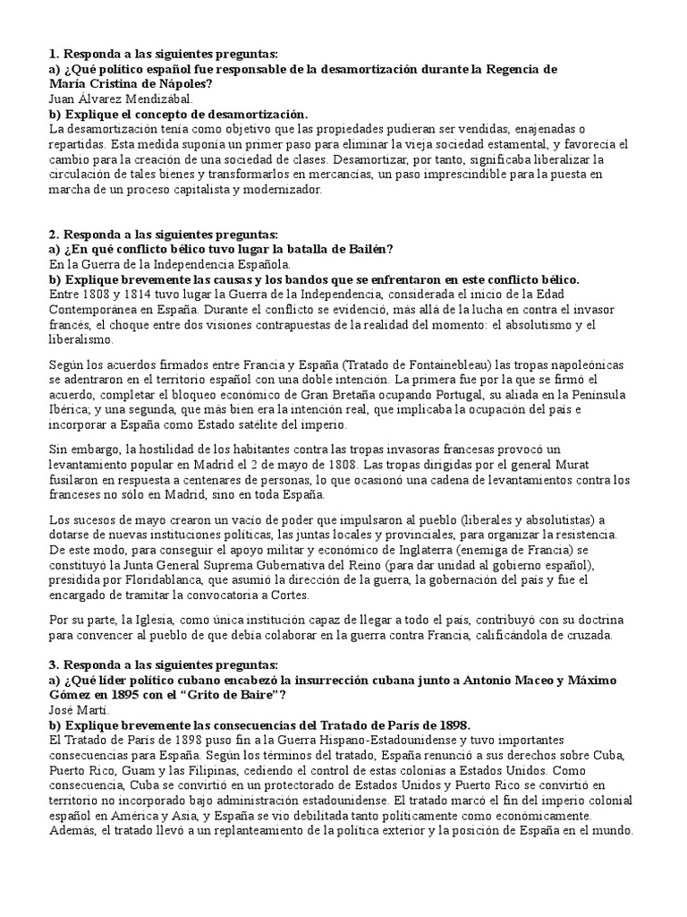 Preguntas para El Examen Final | PDF | España | imperio Romano