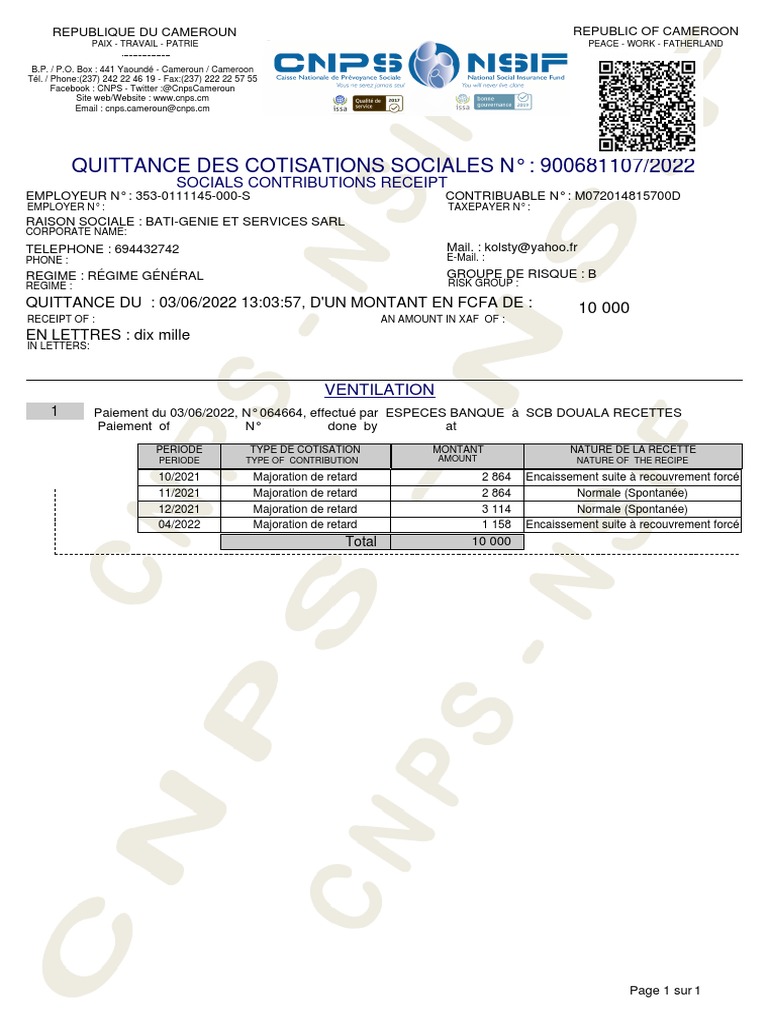 Quittance 900681107 | PDF
