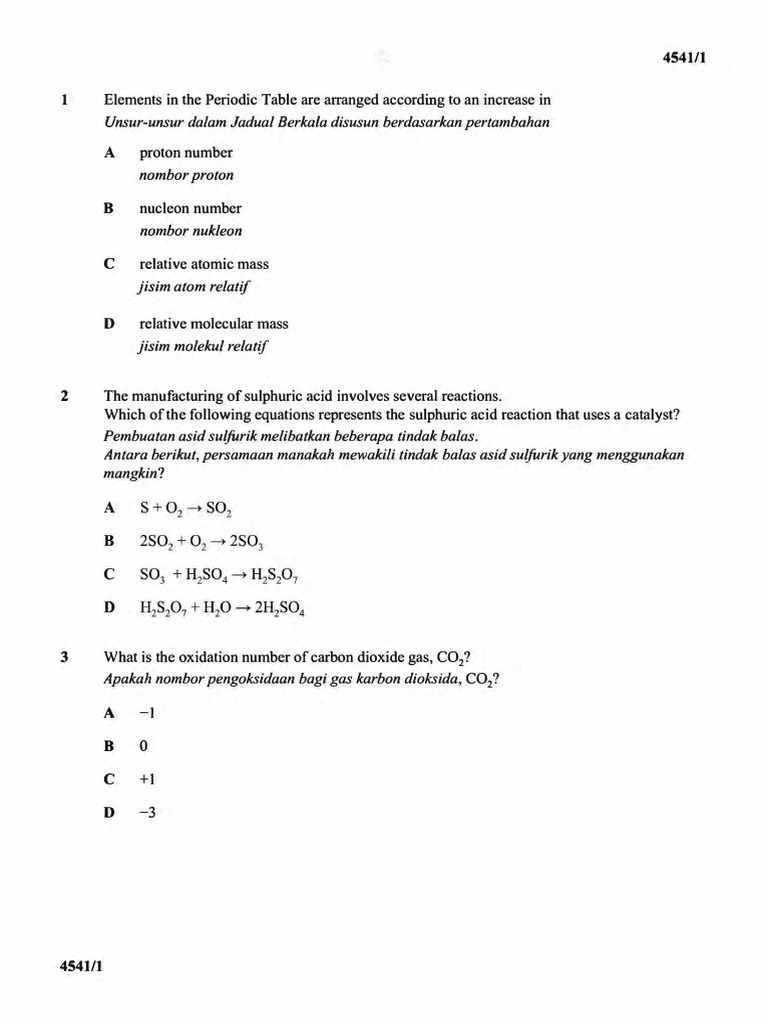 Trial SPM Chem Paper 1 Set 2 | PDF | Sodium | Alkene Trial SPM Chem Paper 1 Set 2 | PDF | Sodium | Alkene