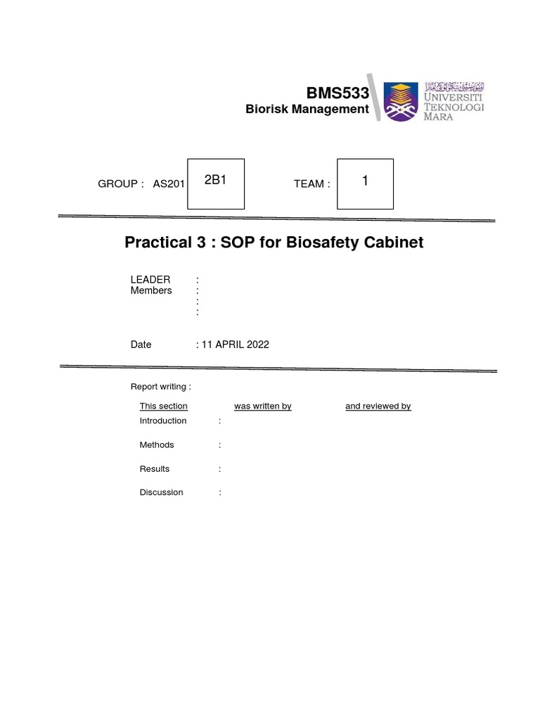 BMS533 Practical 3 | Download Free PDF | Laboratories | Personal ...