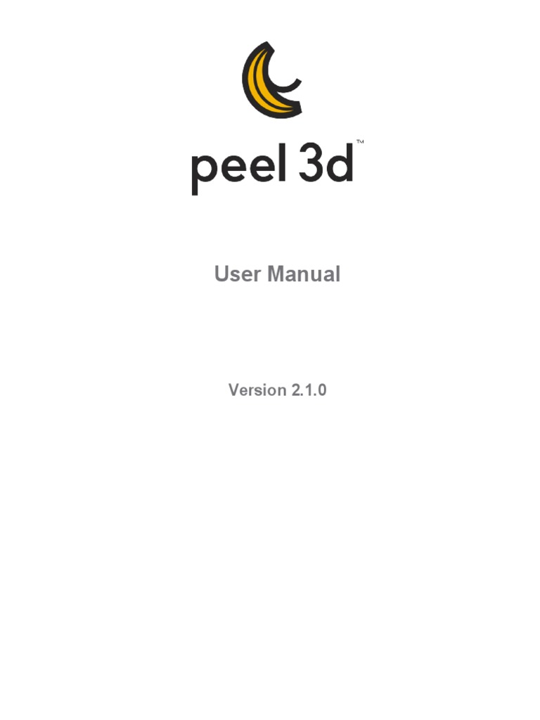 Peel 3d User Manual EN | PDF | Image Scanner | Installation (Computer Programs)