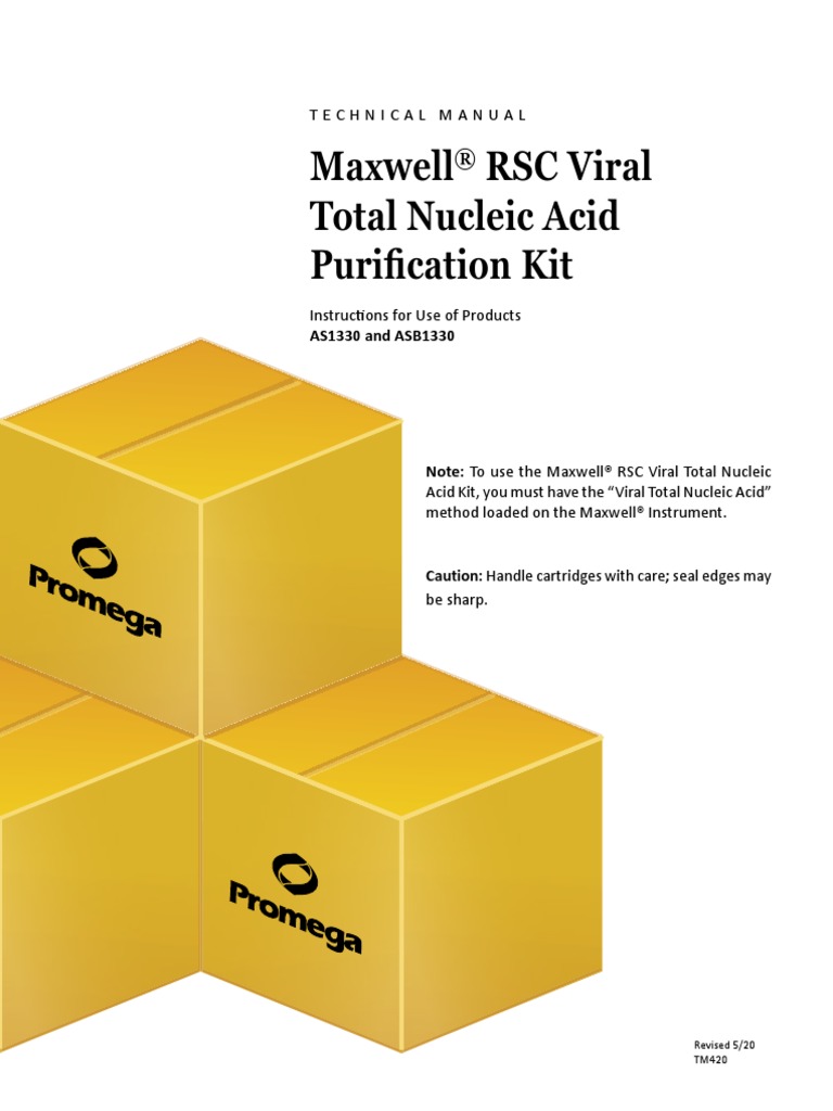 Maxwell RSC Viral Total Nucleic Acid Purification Kit TM420 | PDF ...