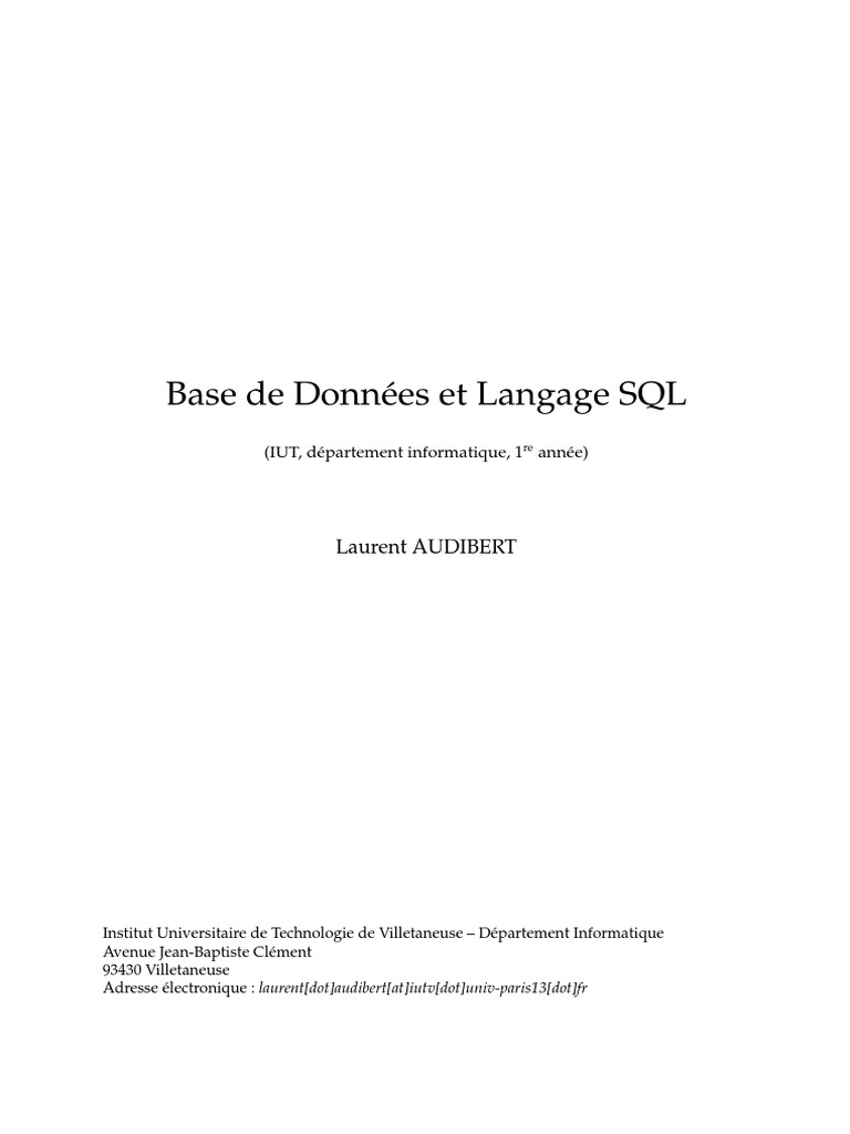 Cours de BD Et Langage SQL | PDF | Bases de données | Base de données relationnelle