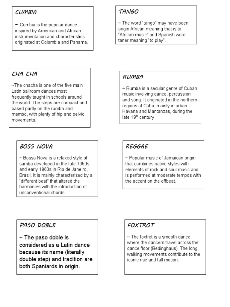 Overview of Popular Latin Dances | PDF