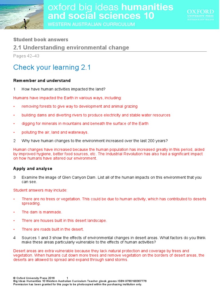 Human Impact on Environmental Change | PDF | Desert | Natural Environment