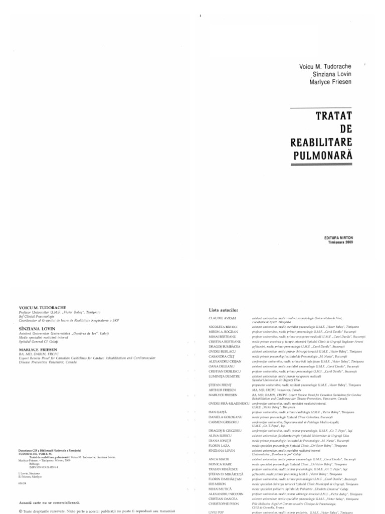 Tratat de Reabilitare Pulmonara | PDF