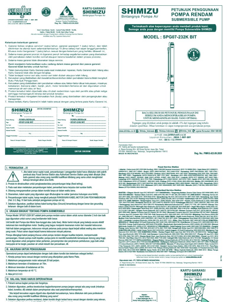 Spek Pompa Um - Spg07-232k-Bit | PDF