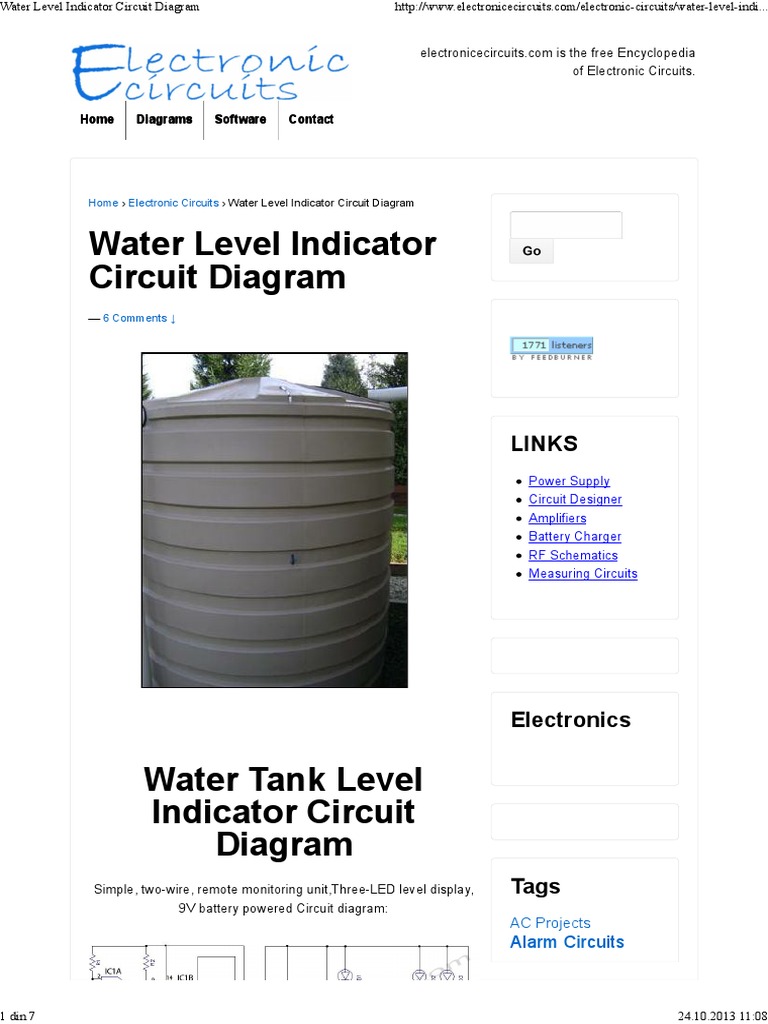 Water Level Indicator Circuit Diagram | PDF | Electronic Circuits ...