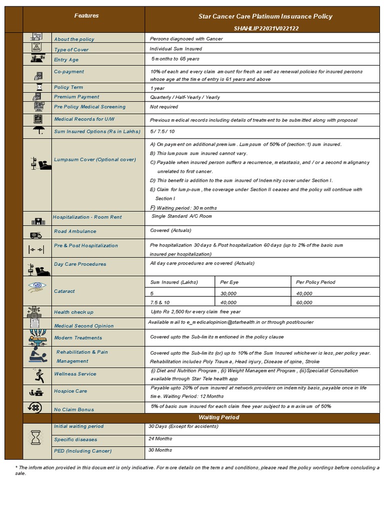 Star Cancer Care Platinum One Pager Version 1.2 September 2021 | PDF ...
