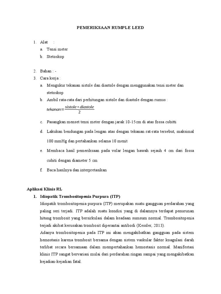 PEMERIKSAAN RUMPLE LEED | PDF