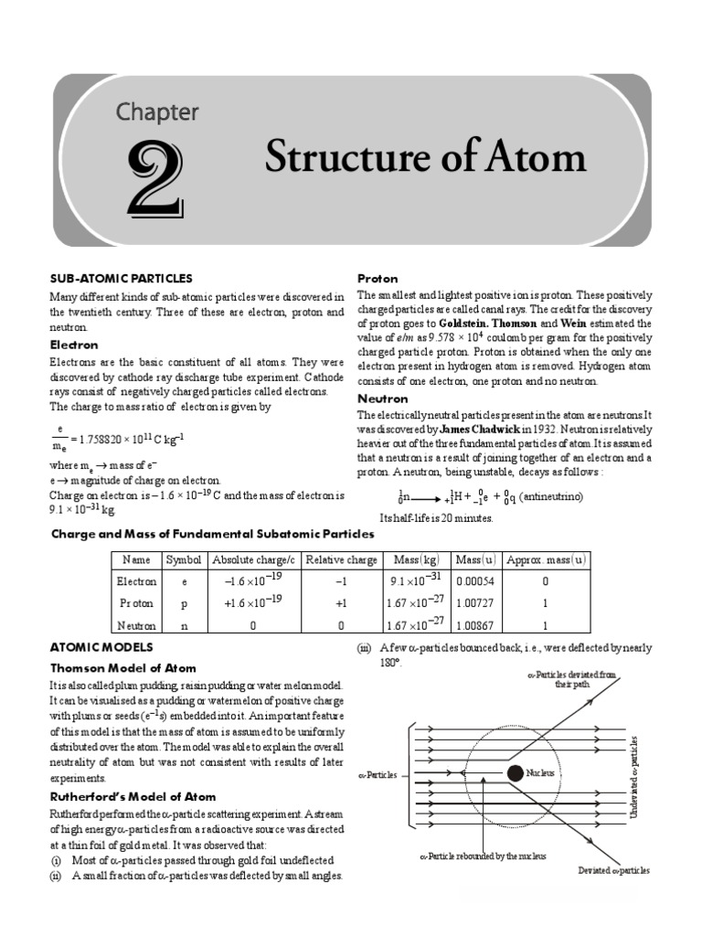 Structure of Atom | PDF | Atomic Orbital | Emission Spectrum