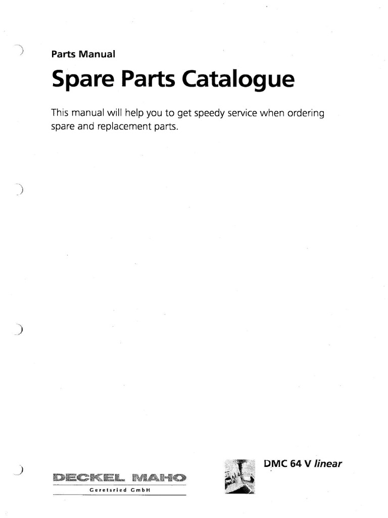 4 - DMC 64V Linear Parts Manual | PDF