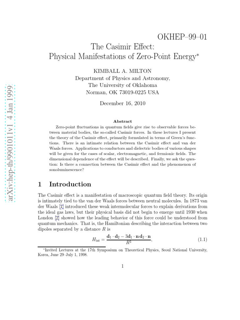 Zero Point Energy | PDF | Green's Function | Eigenvalues And Eigenvectors