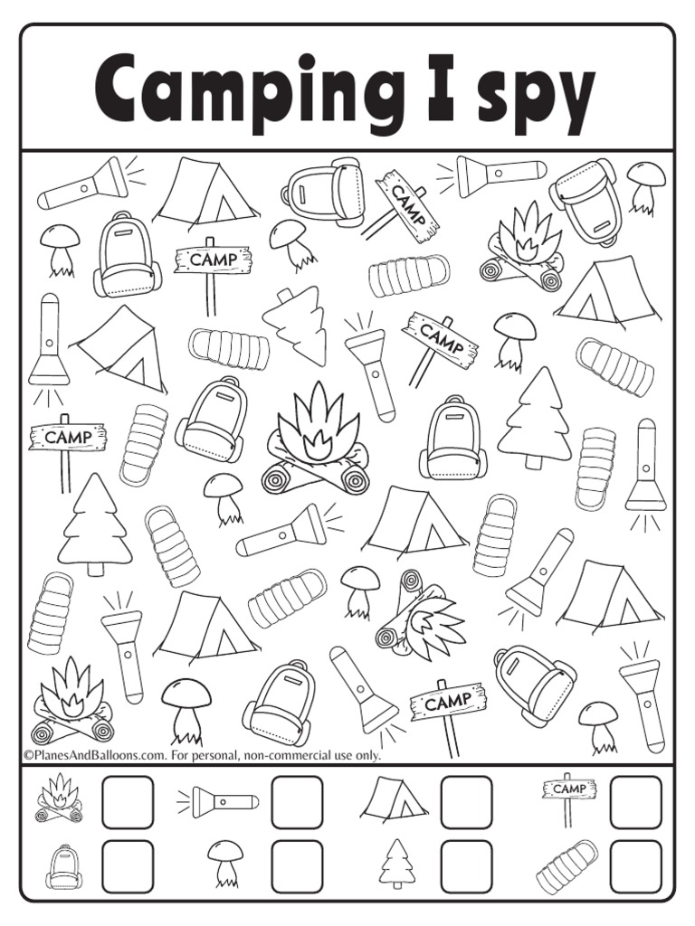 Camping I Spy Printable | PDF