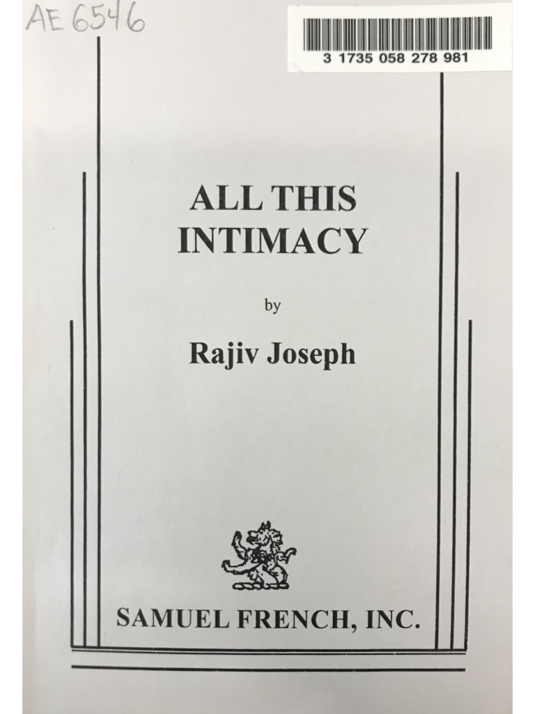 All This Intimacy - Rajiv Joseph | PDF