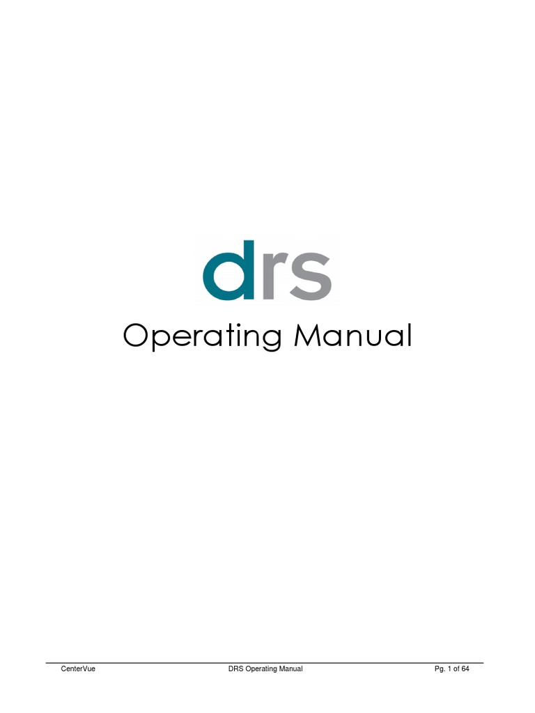 Drs Operating Manual | PDF | Backup | Icon (Computing)
