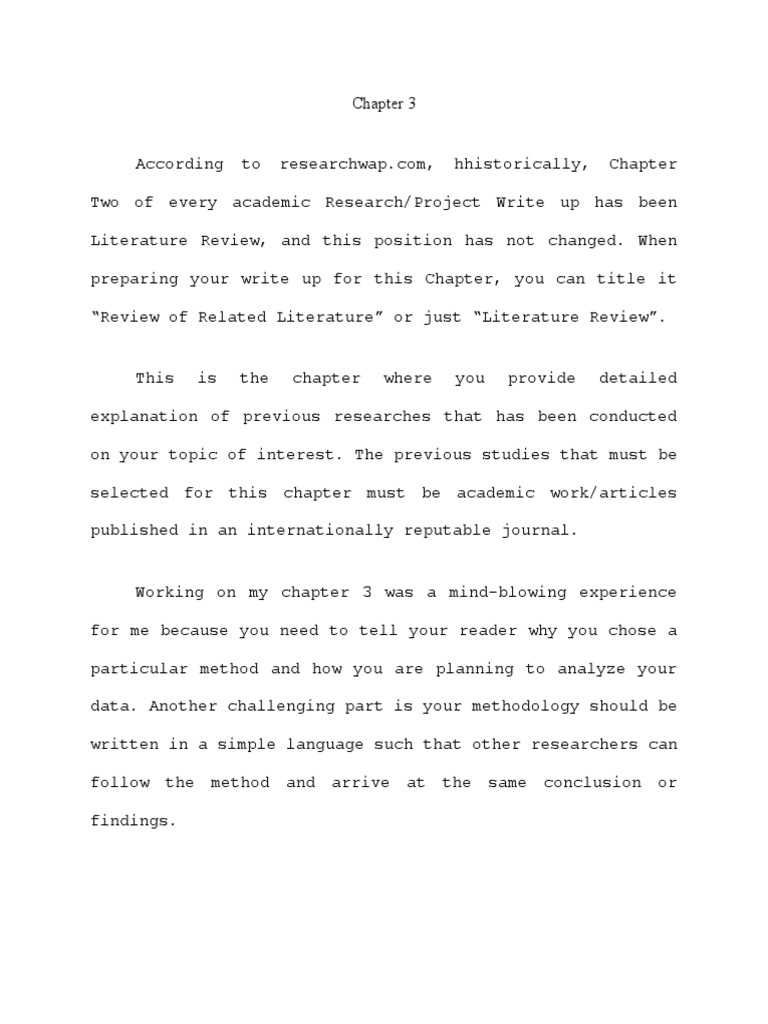 Reflection Paper On Research Chapter 3 | PDF