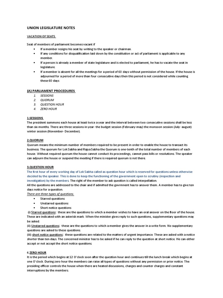 Civis Union Legislature | PDF | Quorum | Government Institutions