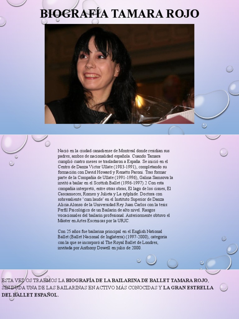 Biografía Tamara Rojo | PDF | Entretenimiento | Baile de concierto