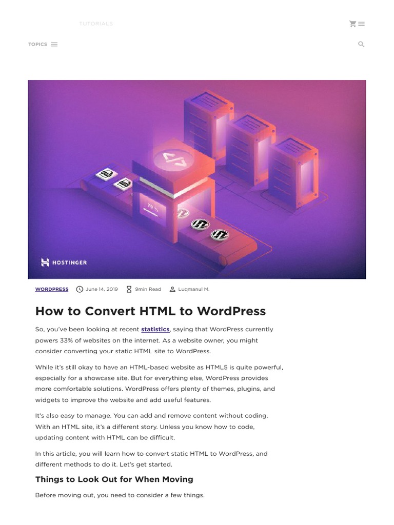 How To Convert Html To Wordpress All Methods Covered Pdf Word Press Websites