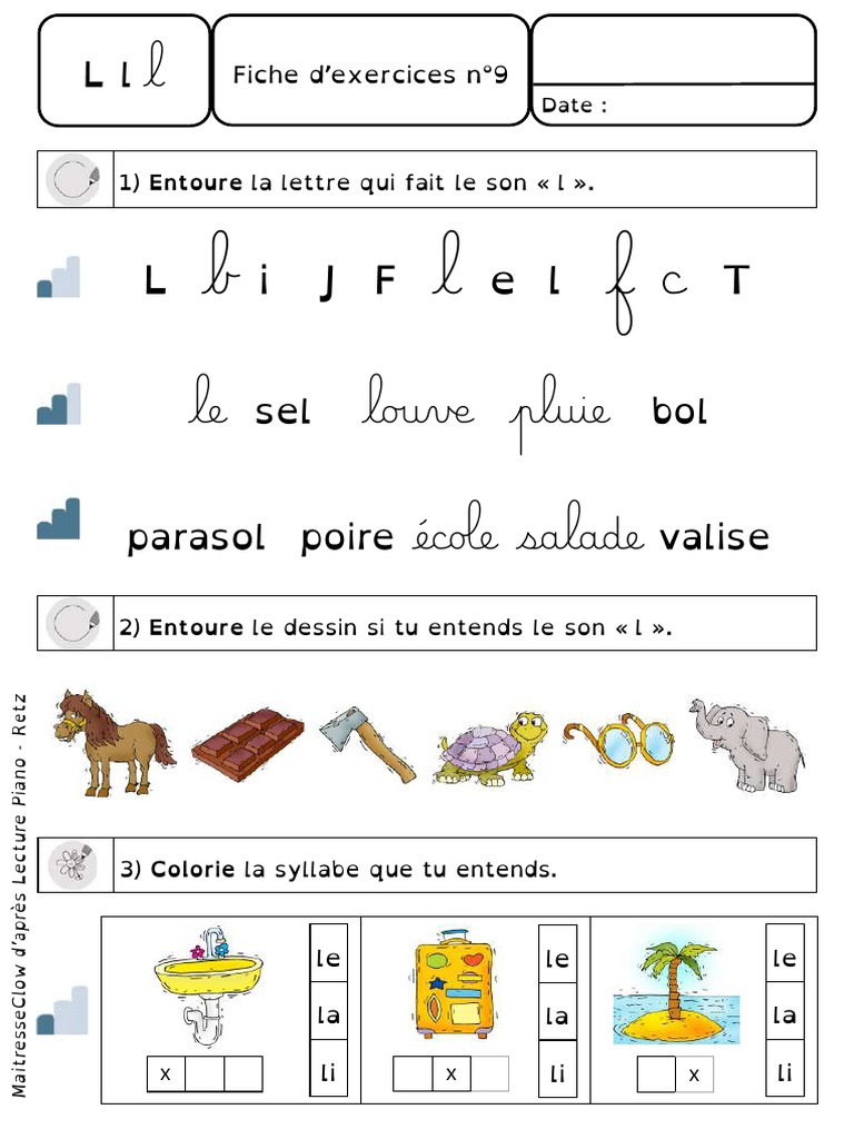 Fiches D Exercices de Sons Consonnes Longues Compressed | PDF