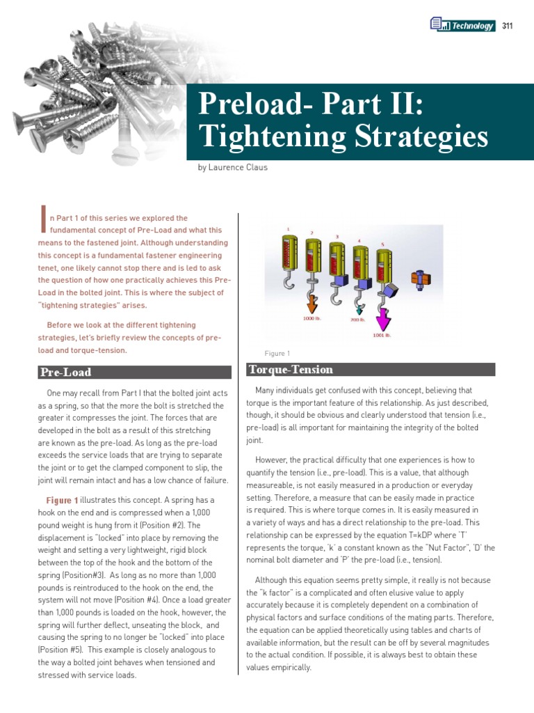 Preload - Part 2 Tightening Strategies | PDF | Mechanical Engineering | Physical Sciences