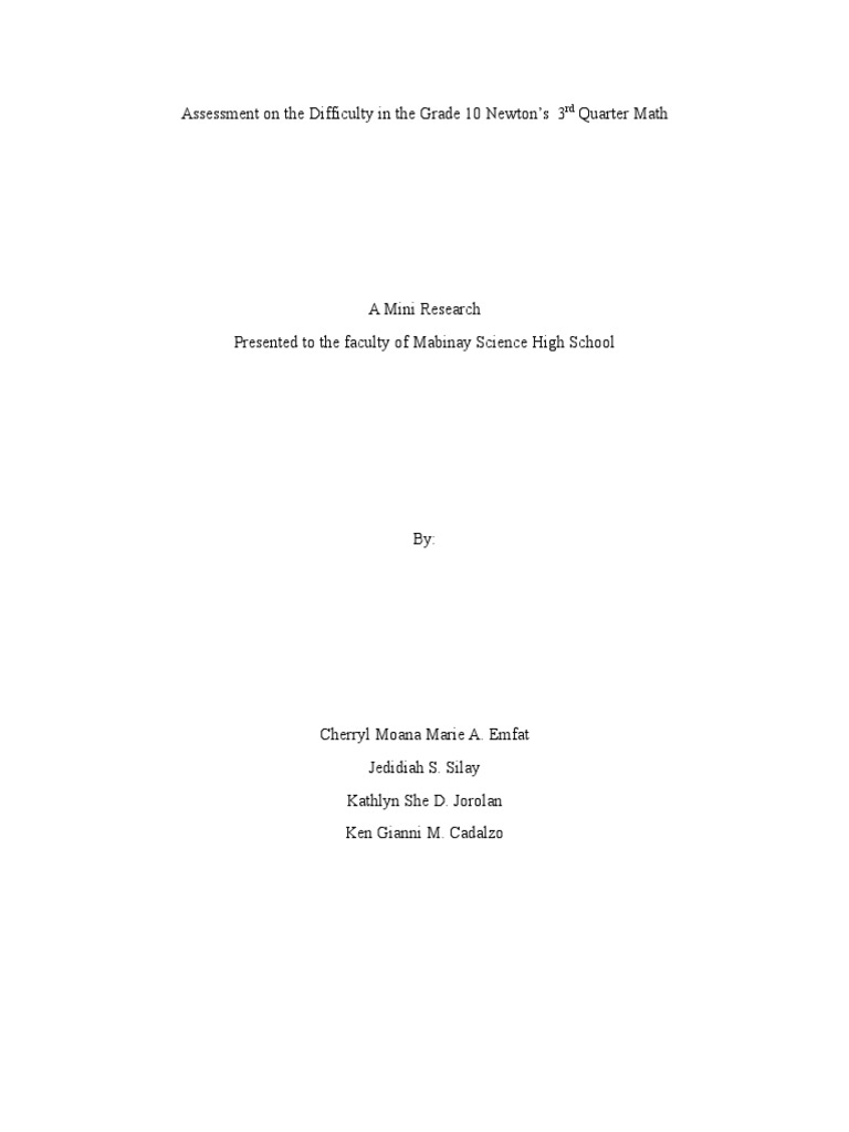 3rd Quarter Grades of Grade 10 Newton in Math | PDF | Mathematics ...