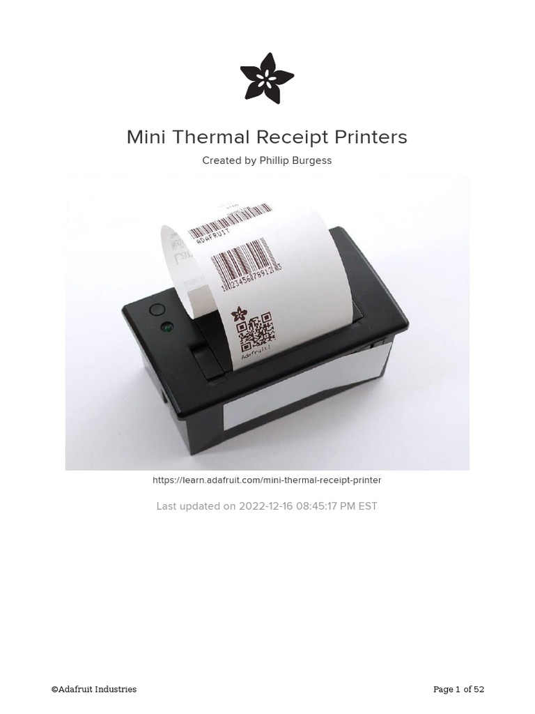 DIY Thermal Printer Guide | PDF | Electrical Connector | Printer (Computing)